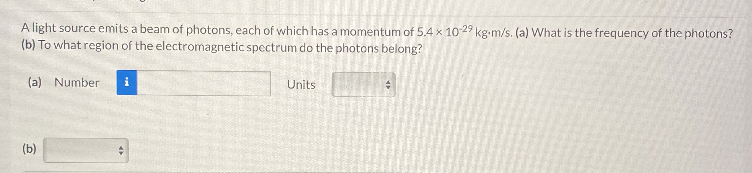 Solved A light source emits a beam of photons, each of which | Chegg.com