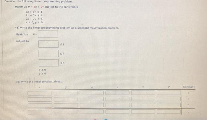 Solved Maximize P=3x+9y subject to the constraints | Chegg.com