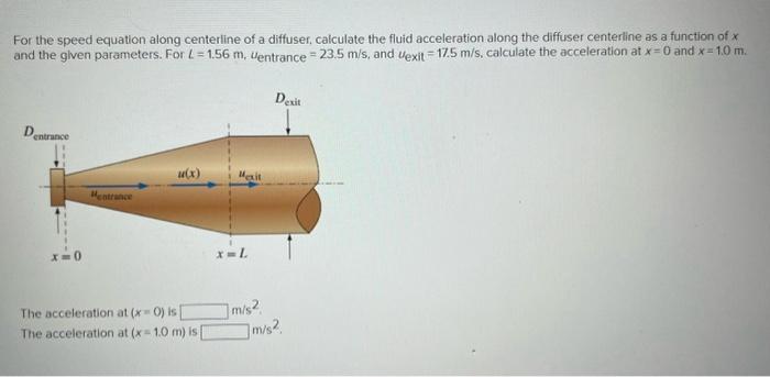 Solved For the speed equation along centerline of a | Chegg.com