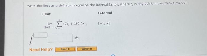 Solved Write the limit as a definite integral on the | Chegg.com