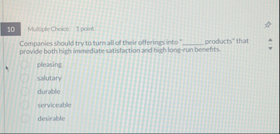 Solved 10Multiple Choice 1 ﻿pointCompanies should try to | Chegg.com