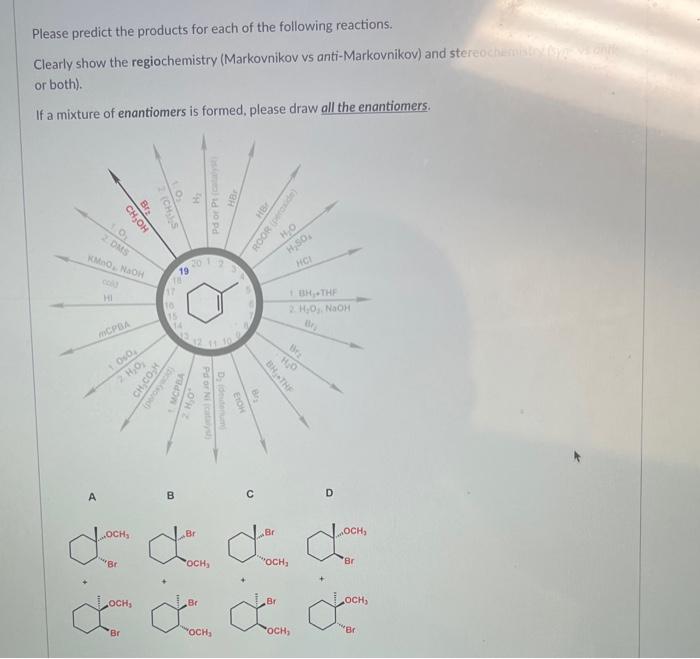 Solved Please predict the products for each of the following | Chegg.com