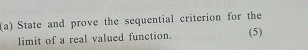 Solved State and prove the sequential criterion for the | Chegg.com