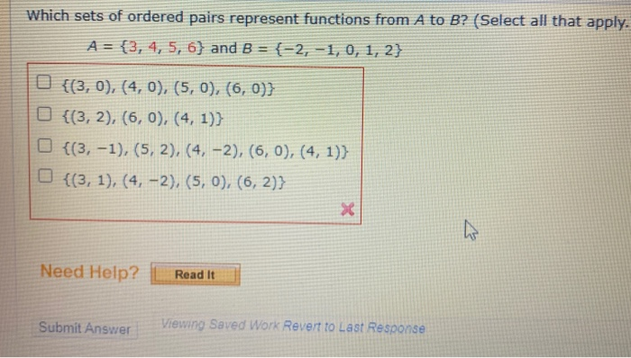 Solved Which sets of ordered pairs represent functions from | Chegg.com