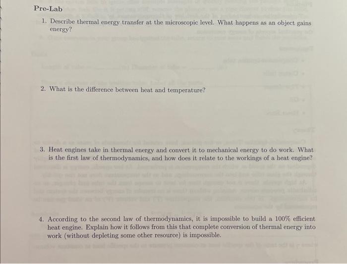 Solved 1. Describe thermal energy transfer at the | Chegg.com