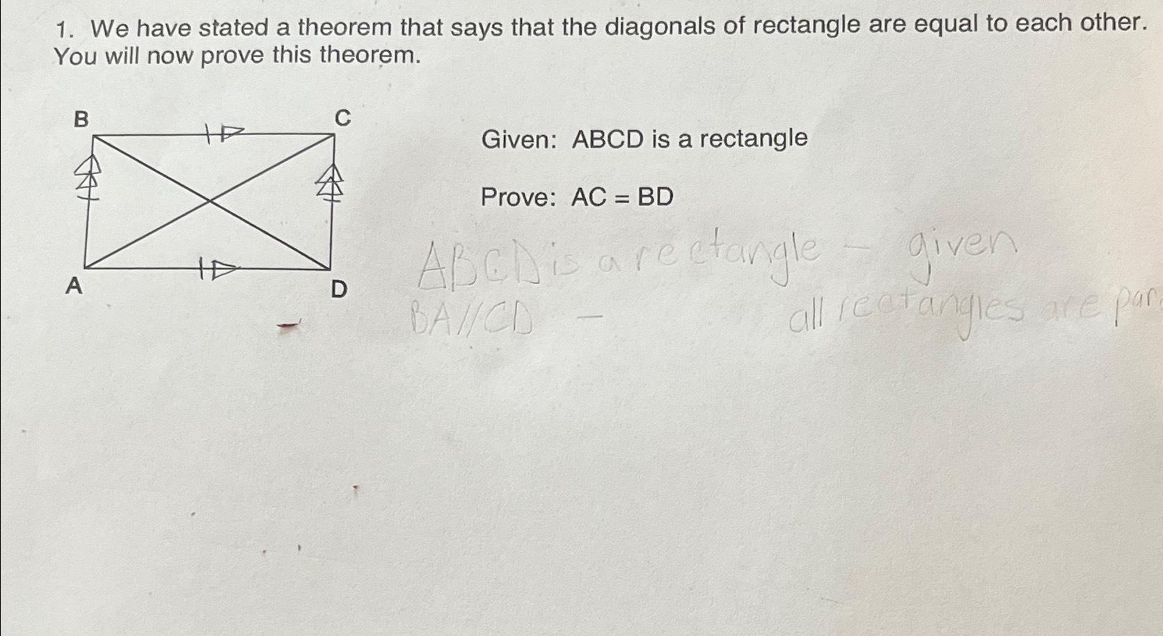 Solved We have stated a theorem that says that the diagonals | Chegg.com