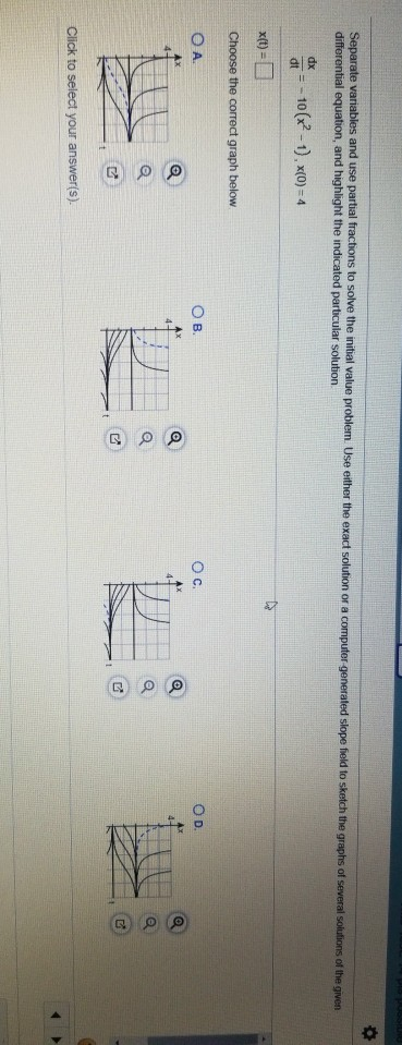 Solved Separate variables and use partial fractions to solve | Chegg.com