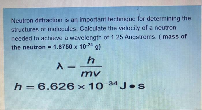 Solved Neutron diffraction is an important technique for | Chegg.com