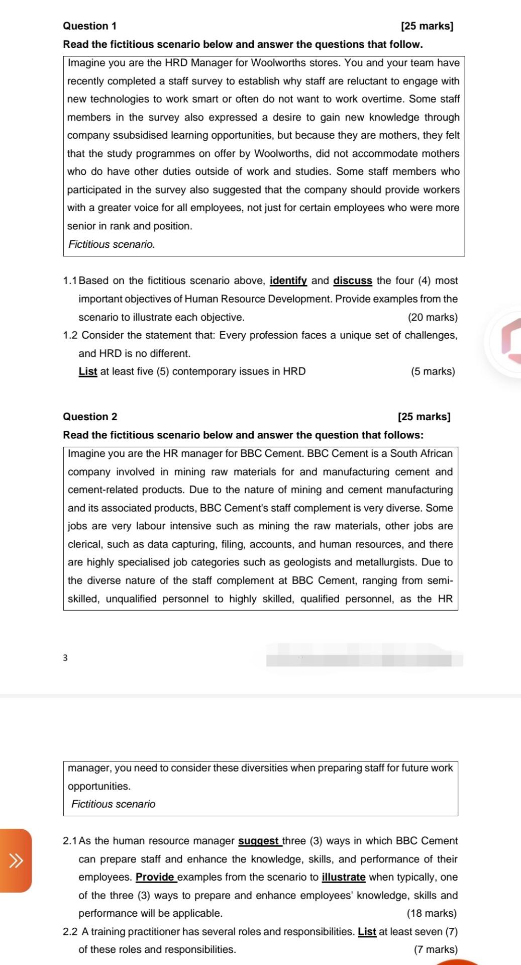 Solved Question 1 [25 marks] Read the fictitious scenario | Chegg.com