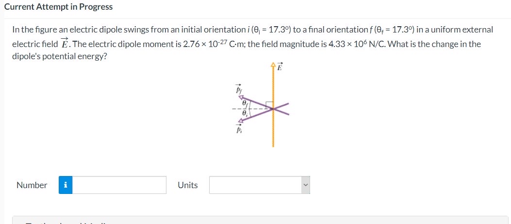 Solved Current Attempt in ProgressIn the figure an electric | Chegg.com