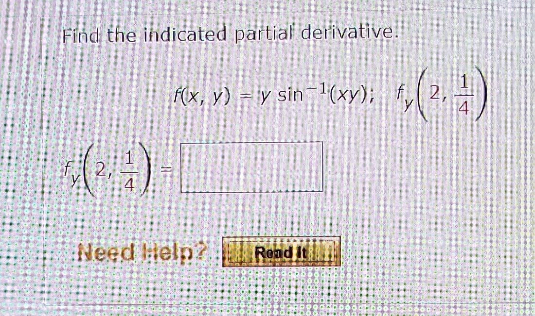 Solved Find the indicated partial derivative. | Chegg.com