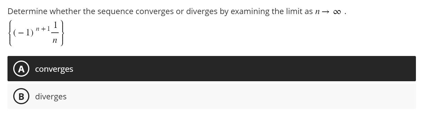 Solved Determine whether the sequence converges or diverges | Chegg.com