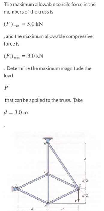Solved The maximum allowable tensile force in the members of | Chegg.com