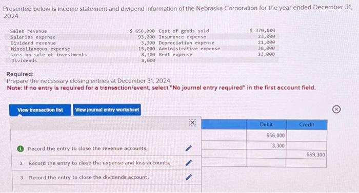 Solved Presented below is income statement and dividend | Chegg.com