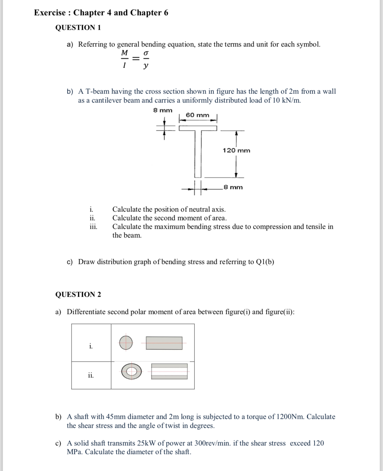 Solved Exercise : Chapter 4 ﻿and Chapter 6QUESTION 1a) | Chegg.com
