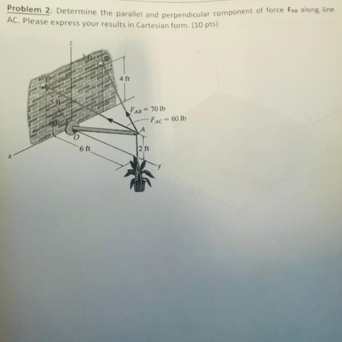 Solved Problem 2: Determine the parallel and perpendicular | Chegg.com
