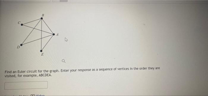 Solved H D B a Find any Euler circuit on the graph above. | Chegg.com