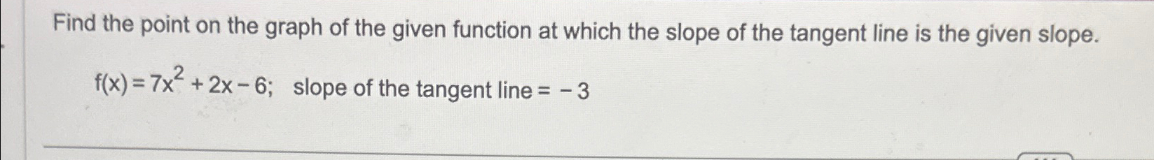 Solved Find the point on the graph of the given function at | Chegg.com