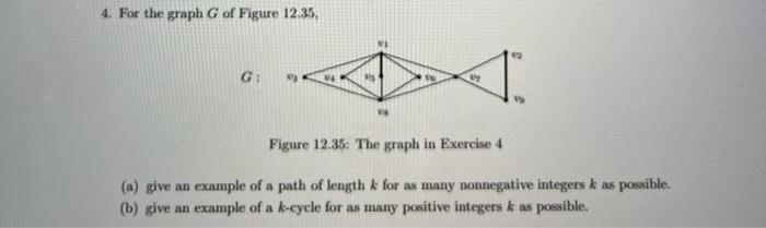 Solved 4. For the graph G of Figure 12.35, G: Figure 12.35: | Chegg.com