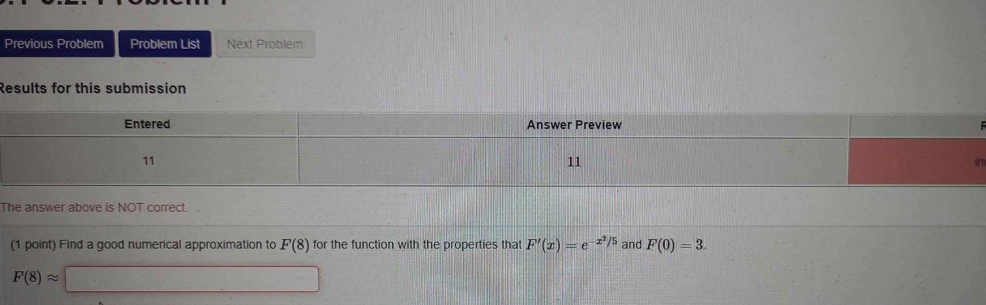 Solved Results for this submission The answer above is NOT | Chegg.com