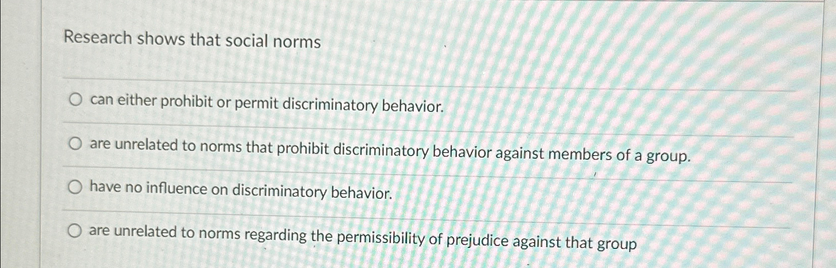 Solved Research shows that social normscan either prohibit | Chegg.com