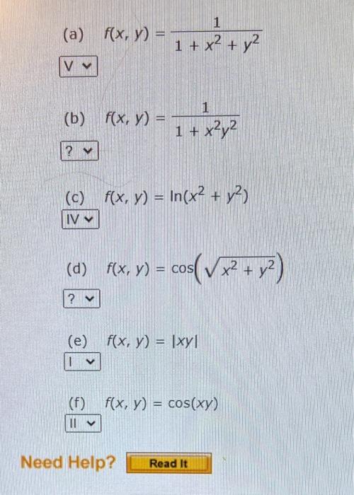 Solved (a) f(x,y)=1+x2+y21 (b) f(x,y)=1+x2y21 (c) | Chegg.com