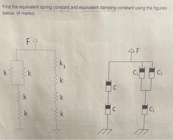 Solved Find the equivalent spring constant and equivalent | Chegg.com