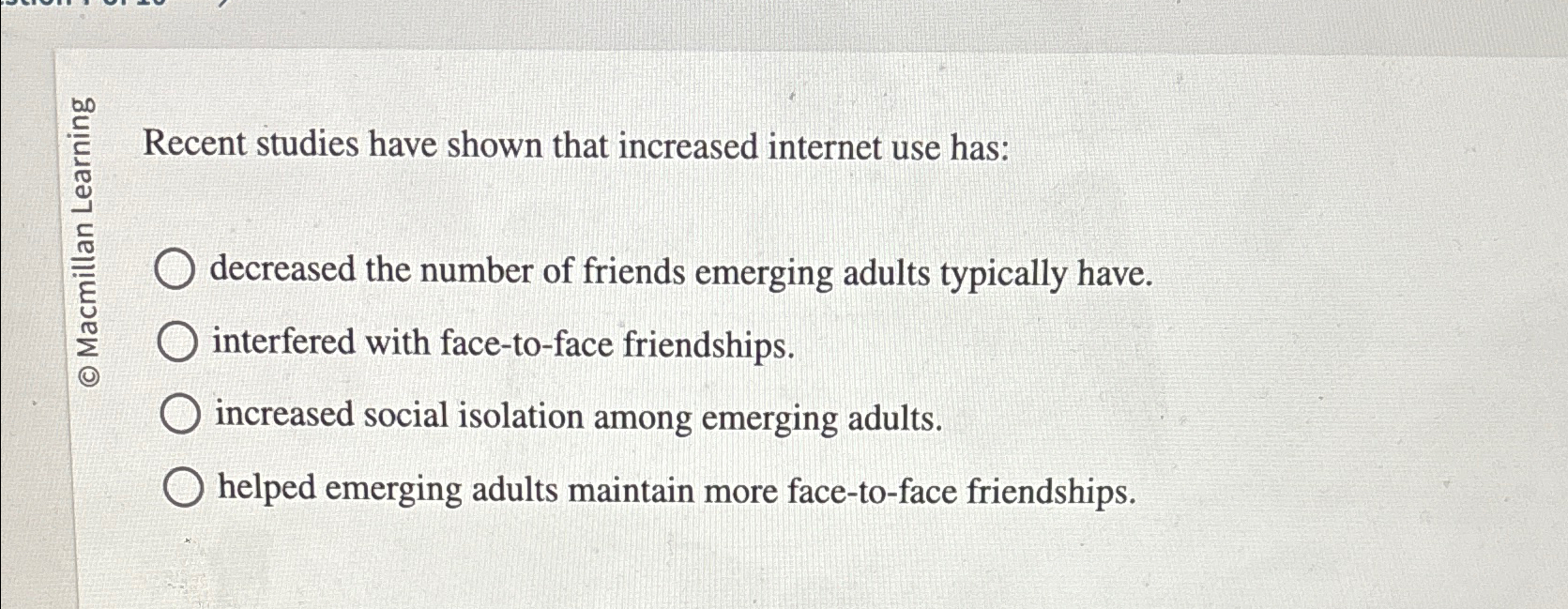 Solved Recent studies have shown that increased internet use | Chegg.com