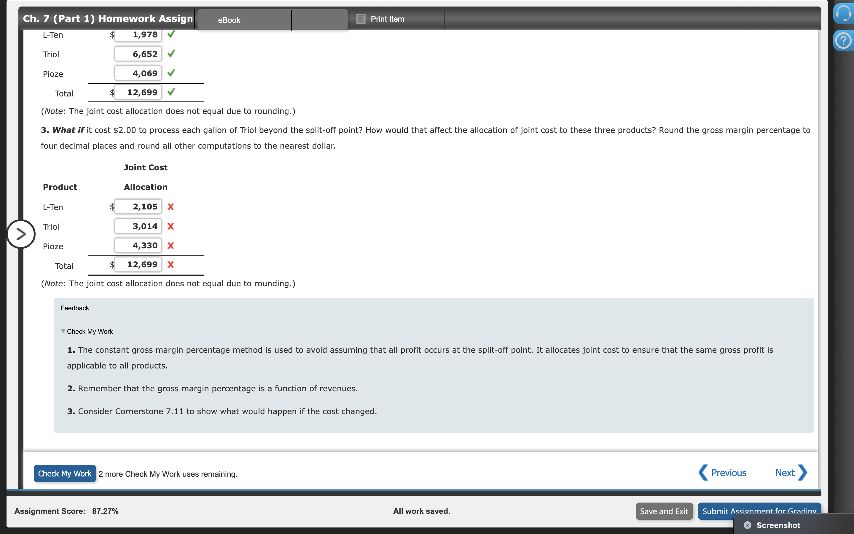 Solved Allocating Joint Costs Using the Constant Gross | Chegg.com