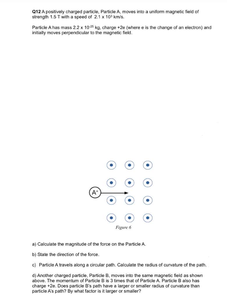 Q12 ﻿A positively charged particle, Particle A, | Chegg.com