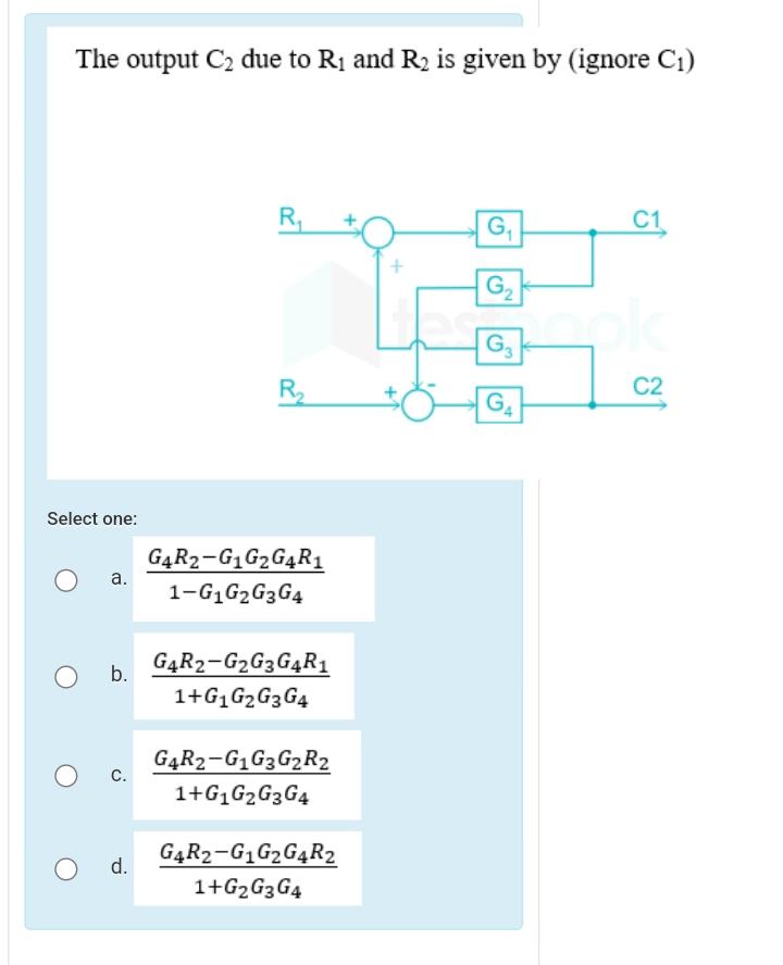 Solved The output C2 ﻿due to R1 ﻿and R2 ﻿is given by (ignore | Chegg.com