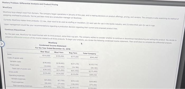 Solved Mastery Problem: Differential Analysis and Product | Chegg.com
