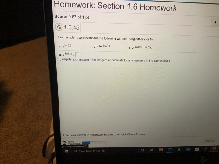 Solved Homework Section 1 6 Homework Score 0 67 Of 1 Pt