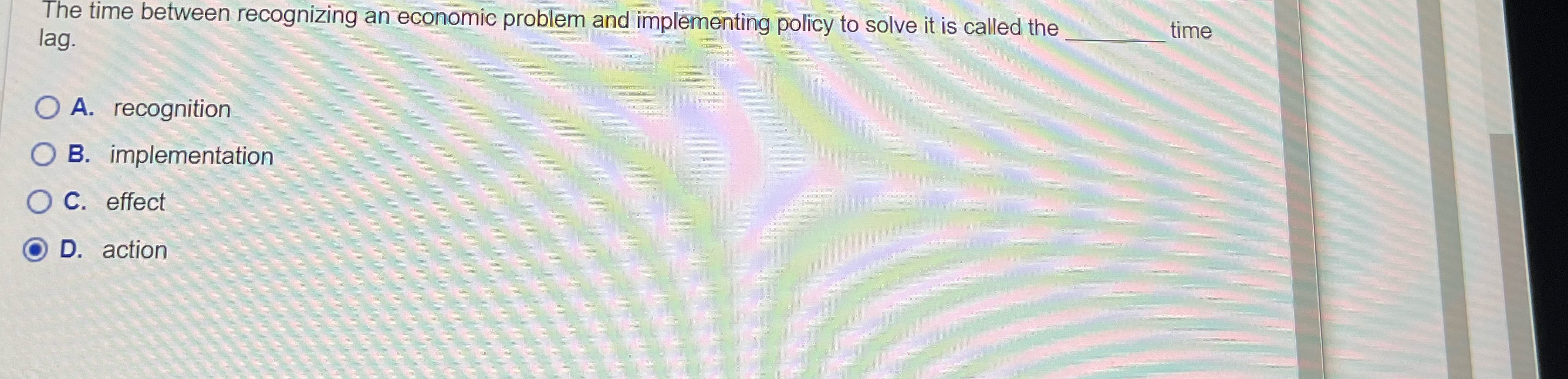 Solved The time between recognizing an economic problem and | Chegg.com