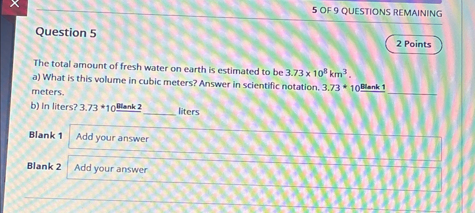 Solved 5 ﻿OF 9 ﻿QUESTIONS REMAININGQuestion 5The total | Chegg.com