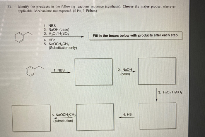 Solved 23 Identify the products in the following reactions | Chegg.com