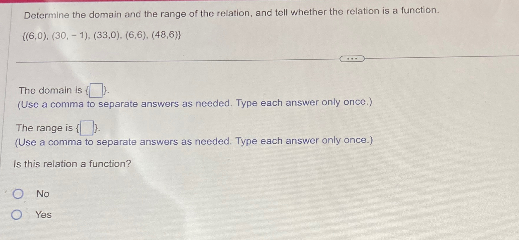 Determine the domain and the range of the relation, | Chegg.com