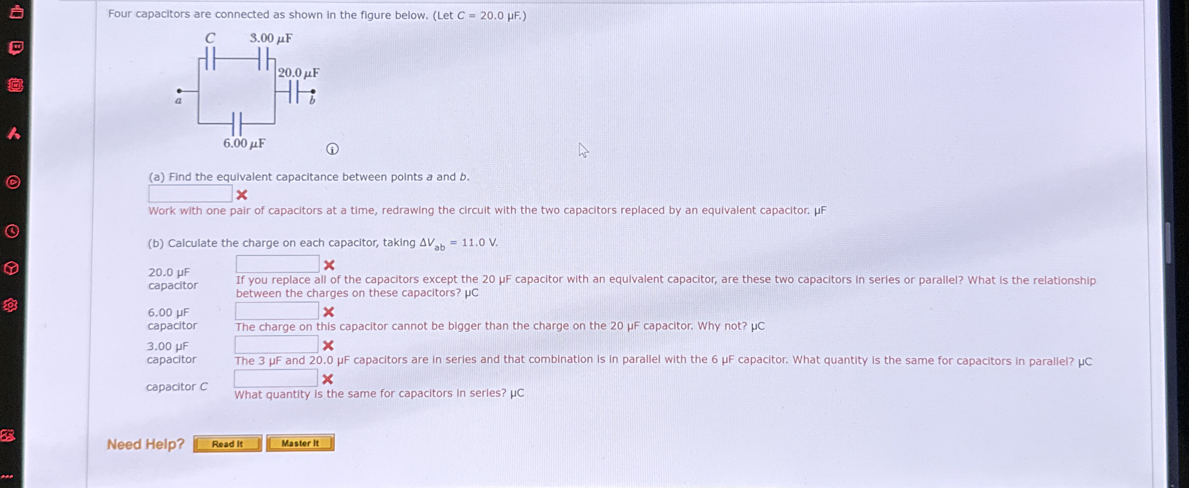 Solved Four capacitors are connected as shown in the figure | Chegg.com
