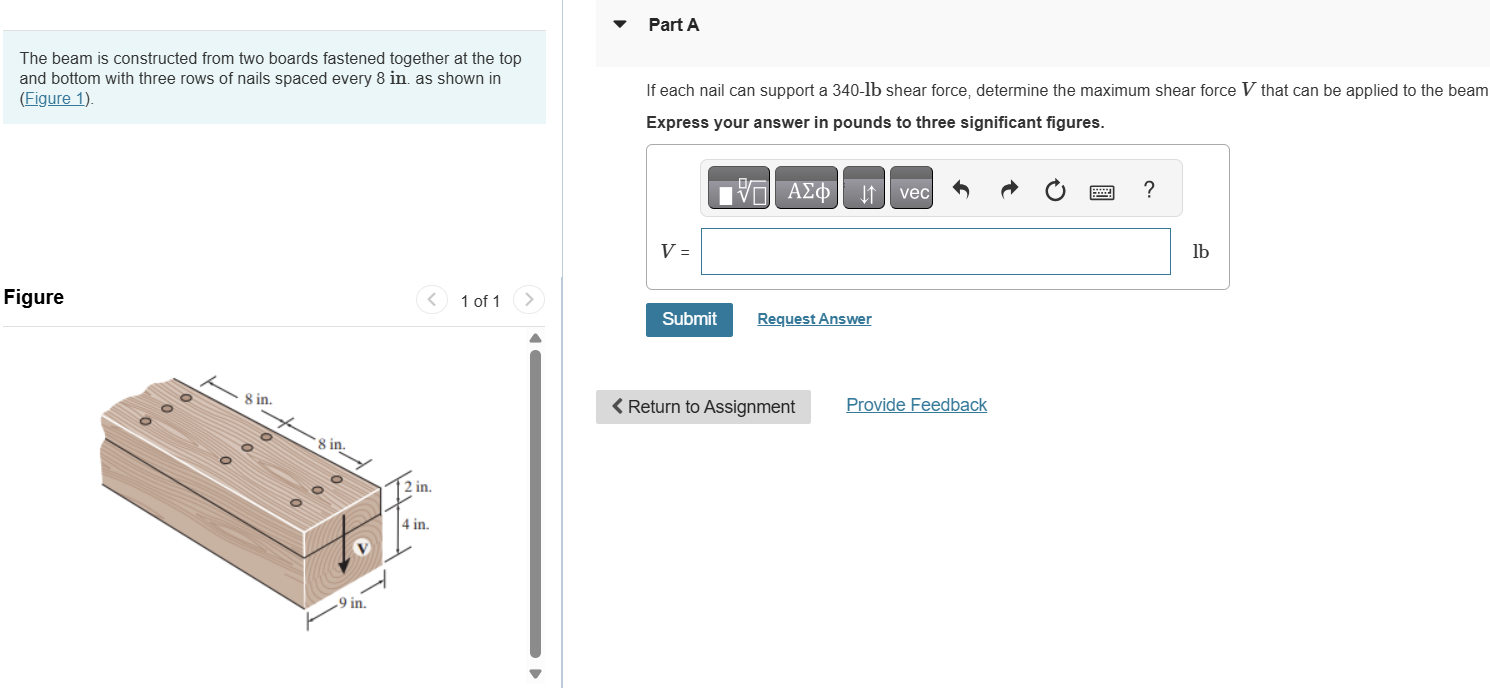 Solved Part A The beam is constructed from two boards | Chegg.com