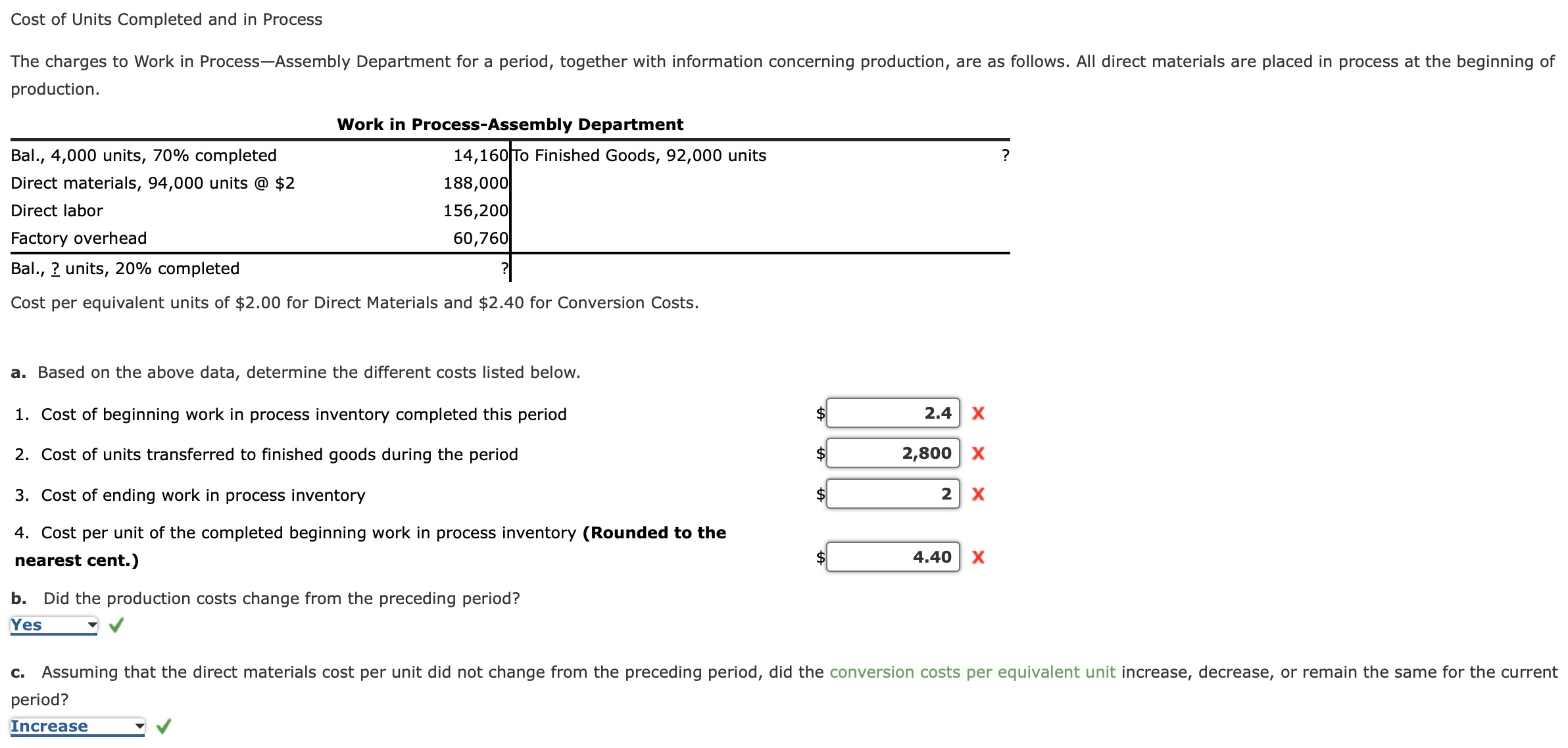 Solved Cost of Units Completed and in ProcessThe charges to | Chegg.com