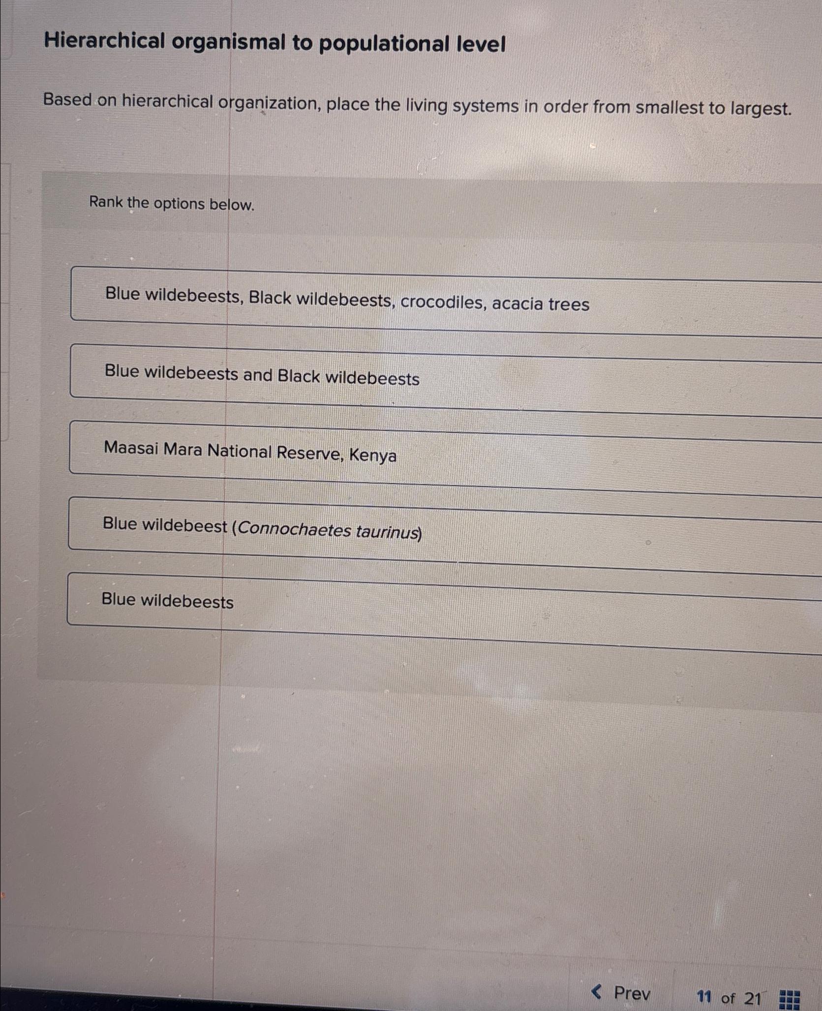 Solved Hierarchical organismal to populational levelBased on | Chegg.com