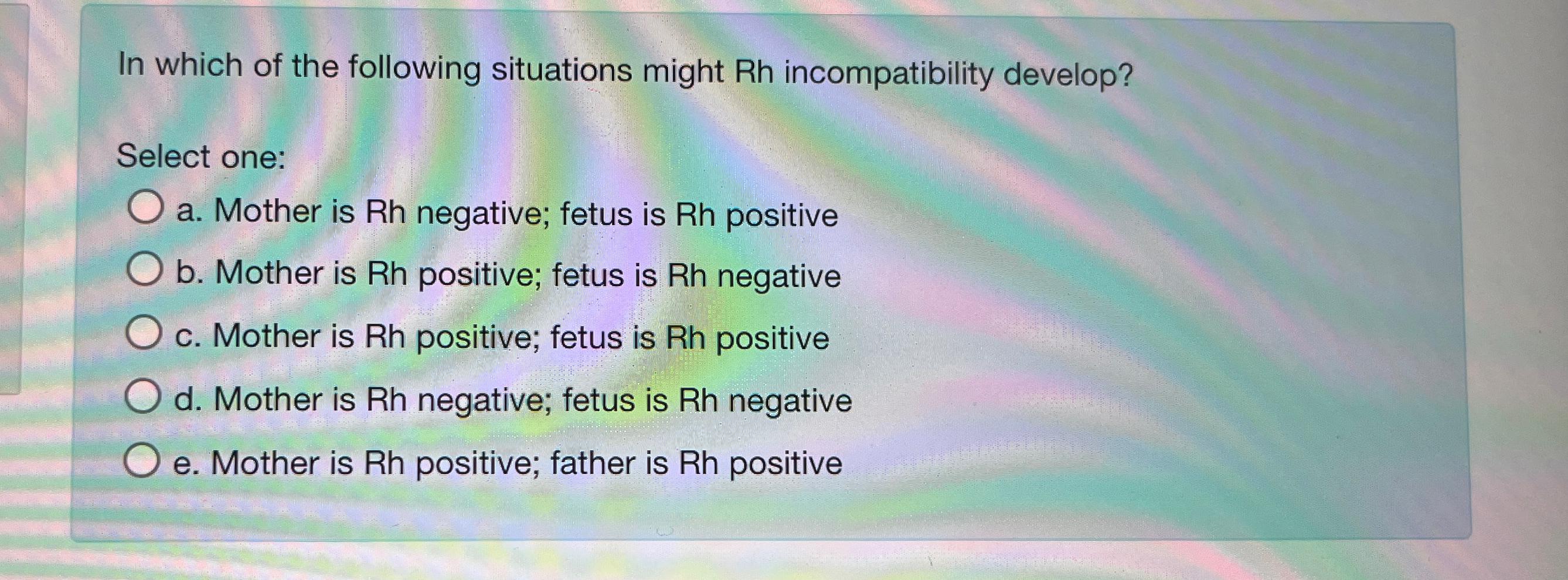 Solved In which of the following situations might Rh | Chegg.com