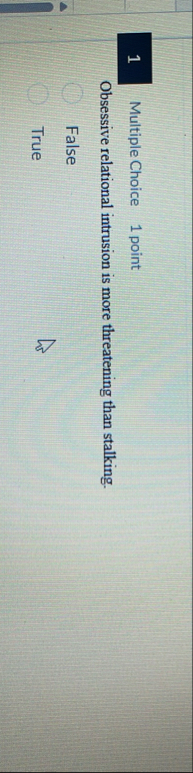 Solved 1Multiple Choice 1 ﻿pointObsessive relational | Chegg.com