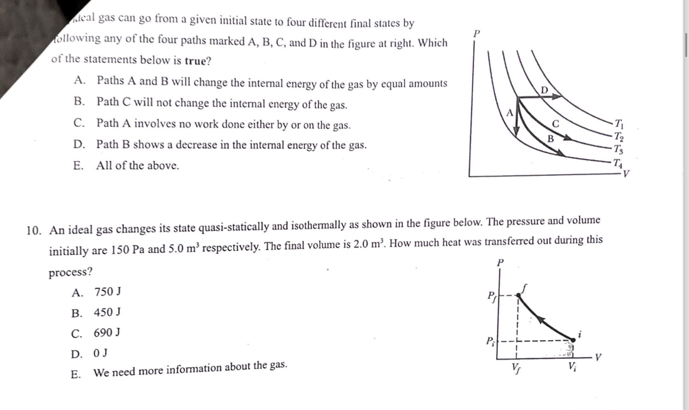 Solved Aical gas can go from a given initial state to four | Chegg.com