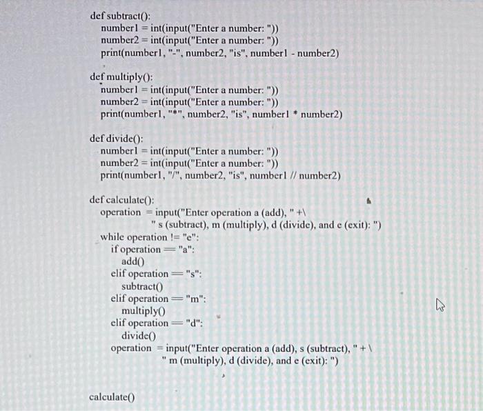 Solved Reorganize the following calculator program from Lab | Chegg.com
