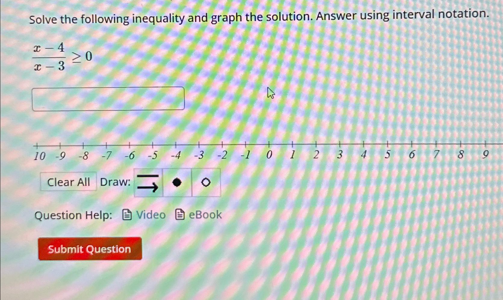 Solved Solve the following inequality and graph the | Chegg.com