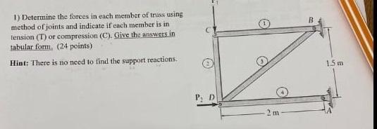 [Solved]: write it on paper please 1) Determine the forces i