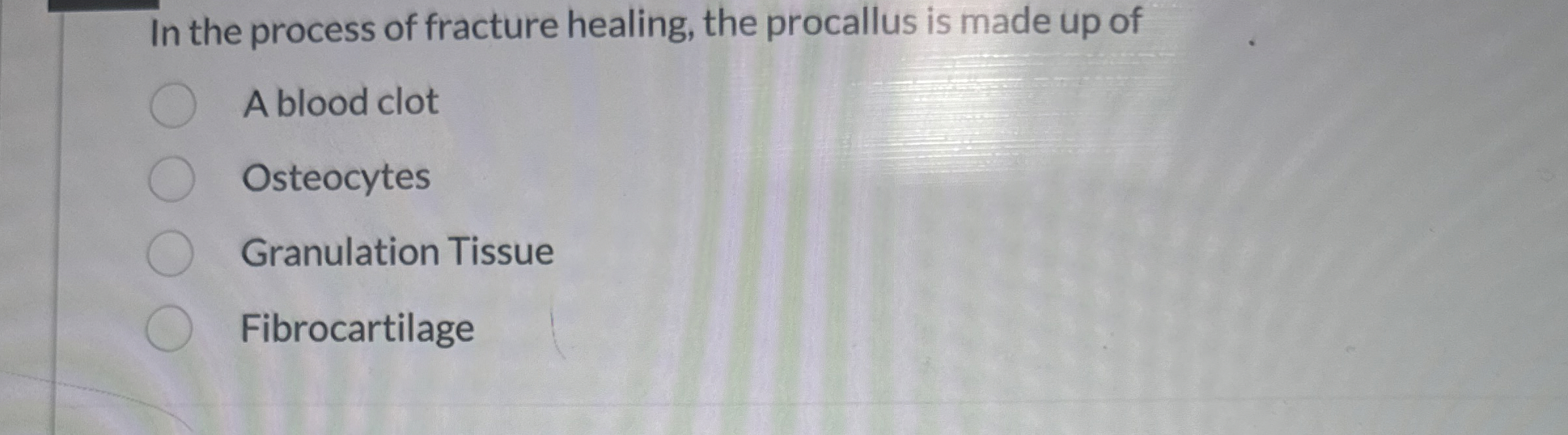 Solved In the process of fracture healing, the procallus is | Chegg.com