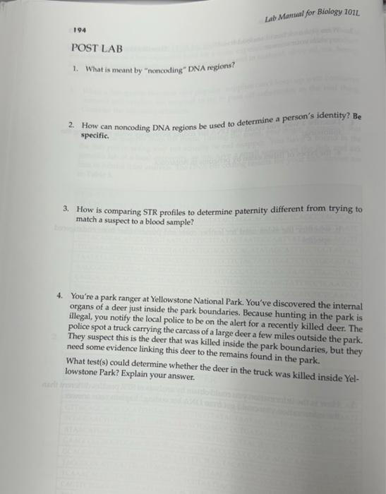 Solved 1. What is meant by "noncoding" DNA regions? 2. How | Chegg.com