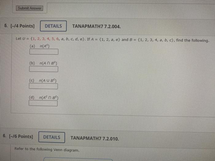 Solved Submit Answer 5. (-/4 Points] DETAILS TANAPMATH7 | Chegg.com
